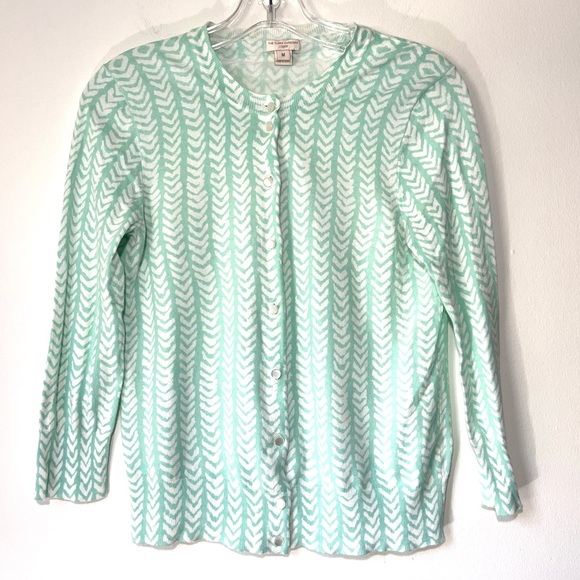 J. Crew Factory | Tops | J Crew Mint Green And White Chevron Print ...